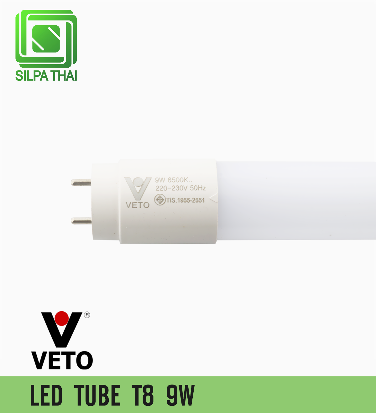 VETO หลอดไฟ LED TUBE T8 9W เดย์ไลท์ 6500K - SILPA THAI ELECTRIC IMPORT ...